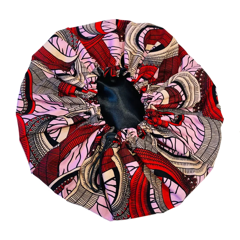 Bonnet en satin et wax, ajustable «Ife» – Jesuisnappy